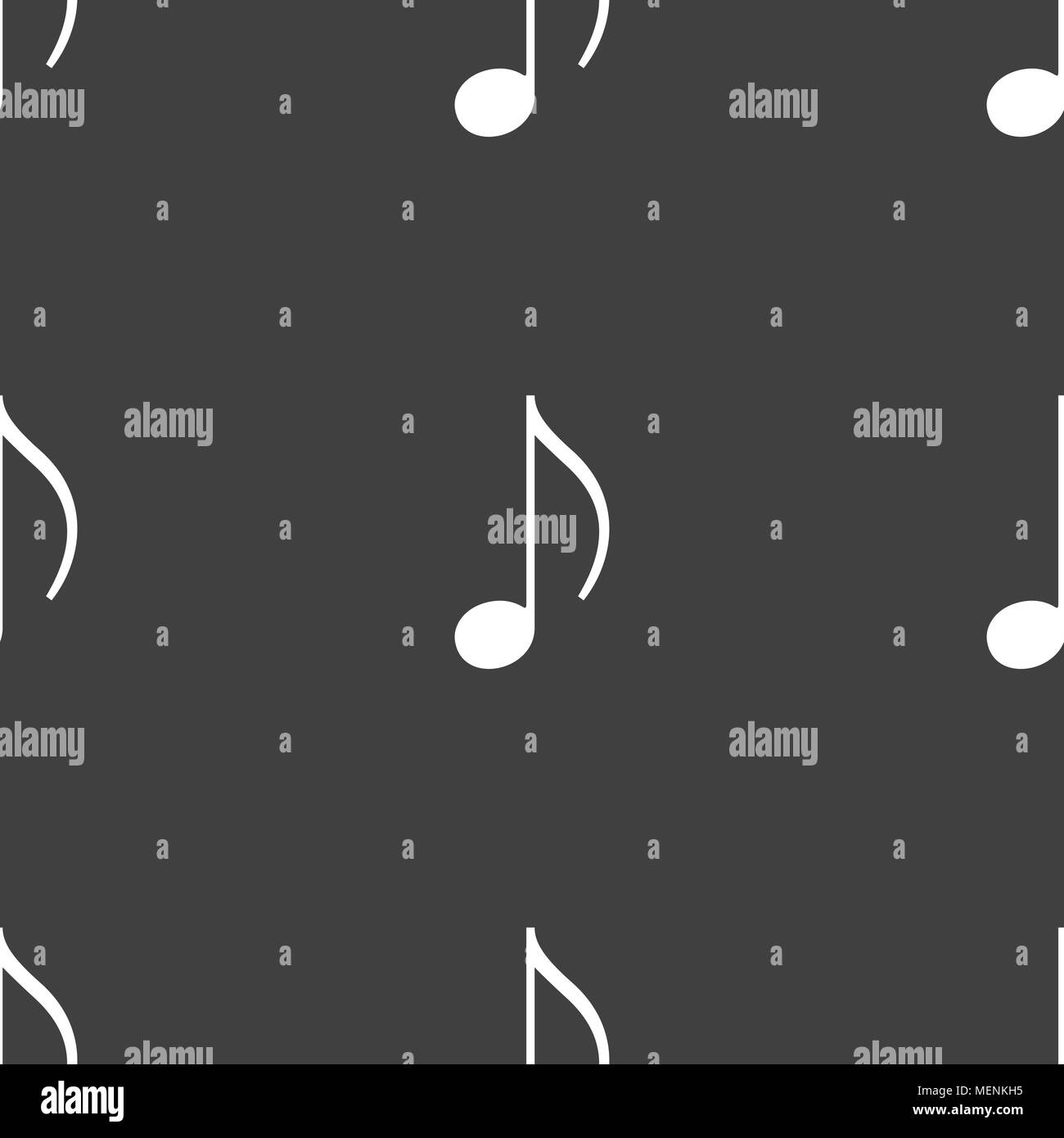 musical note, music, ringtone icon sign. Seamless pattern on a gray ...