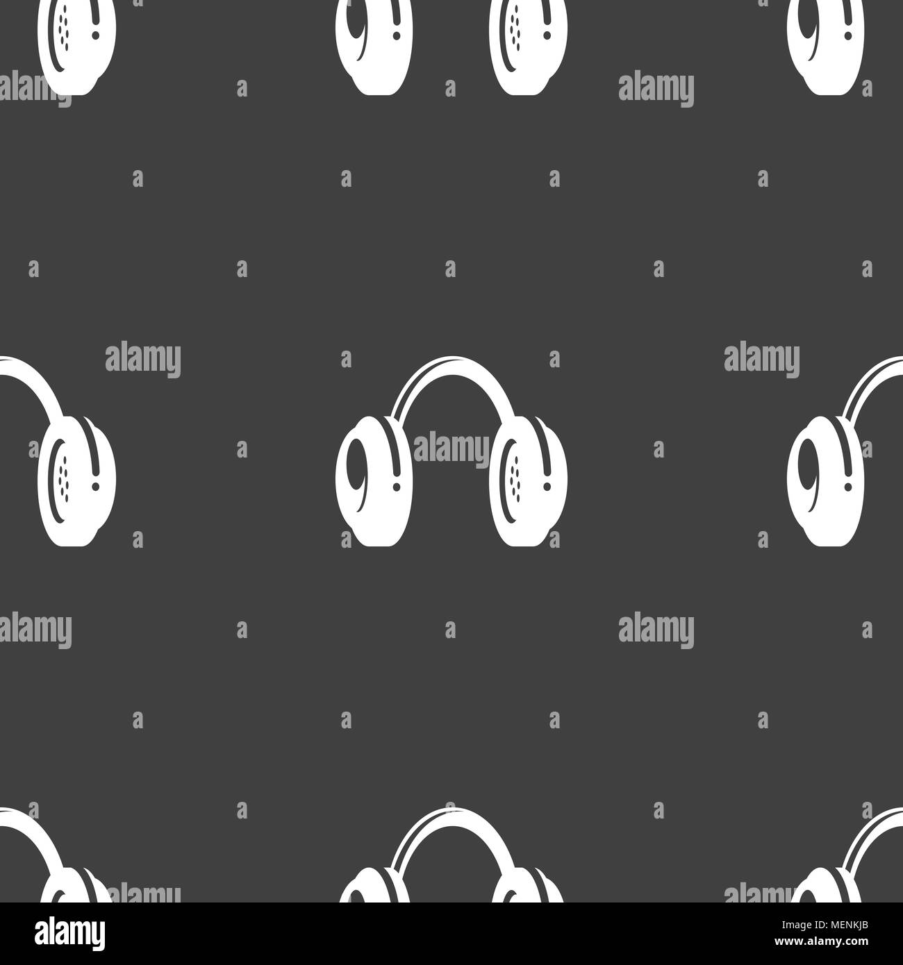 headsets icon sign. Seamless pattern on a gray background. Vector ...