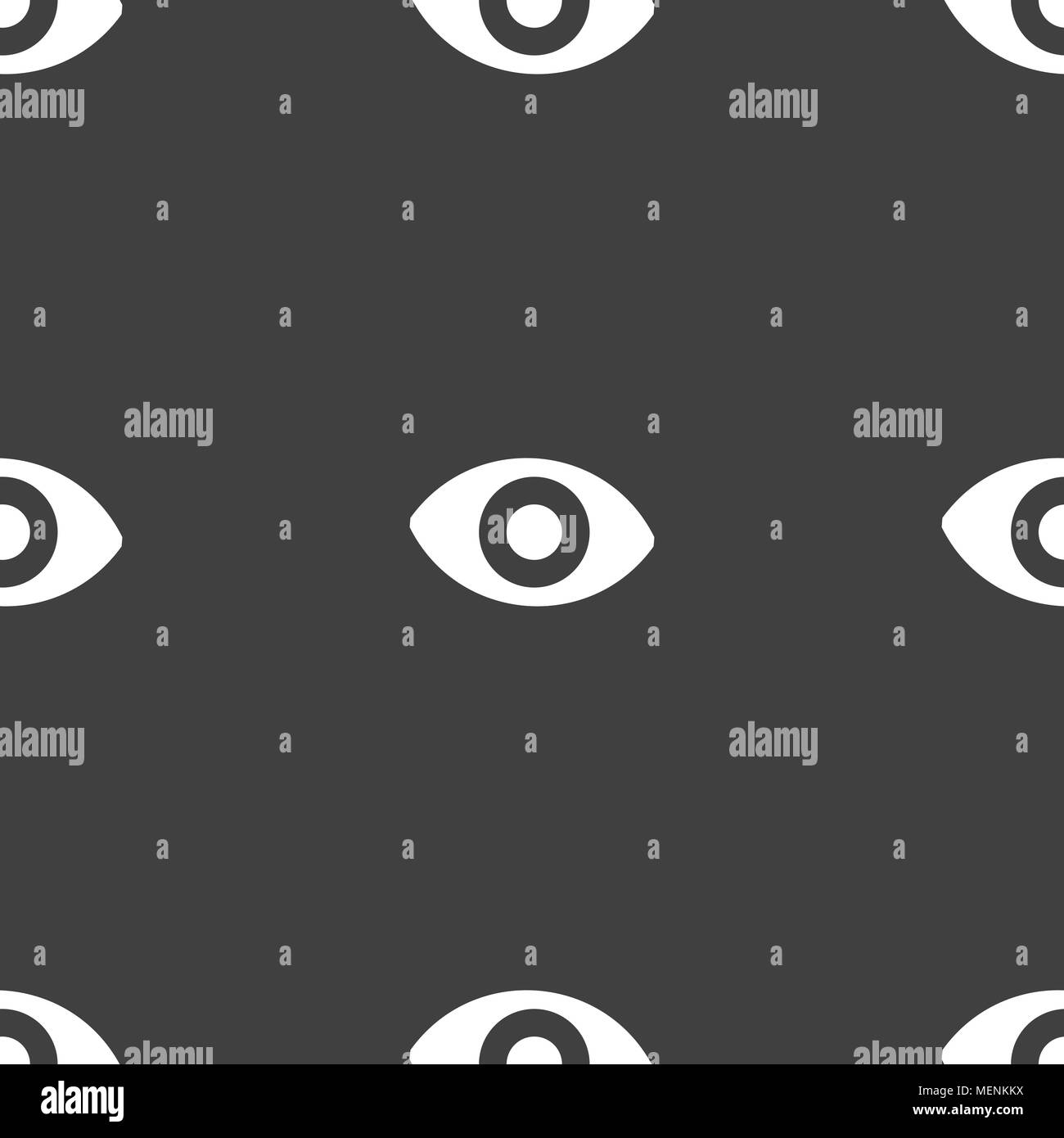 sixth sense, the eye icon sign. Seamless pattern on a gray background ...
