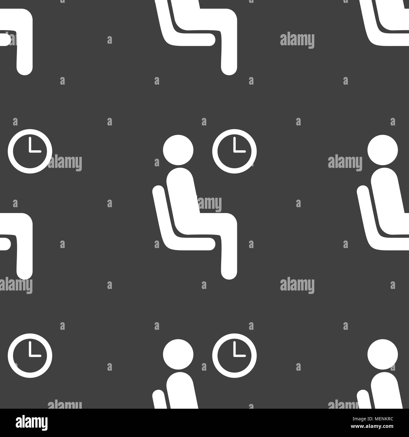 waiting icon sign. Seamless pattern on a gray background. Vector ...