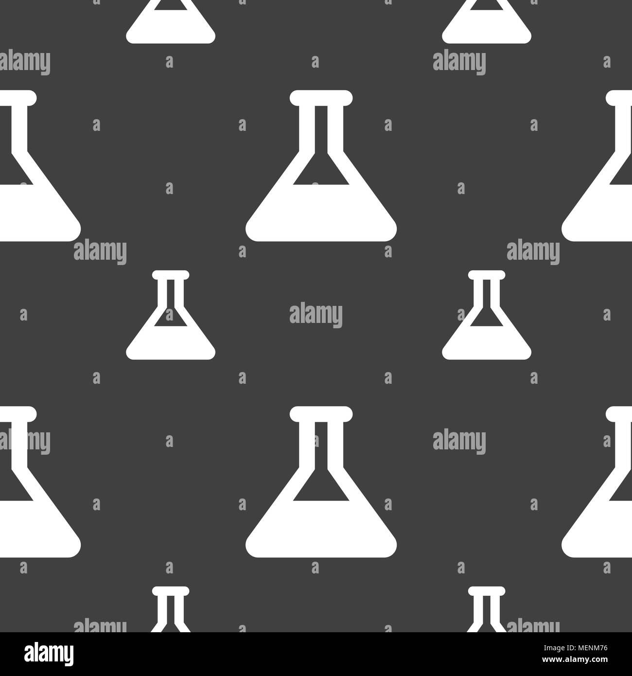 Conical Flask icon sign. Seamless pattern on a gray background. Vector ...