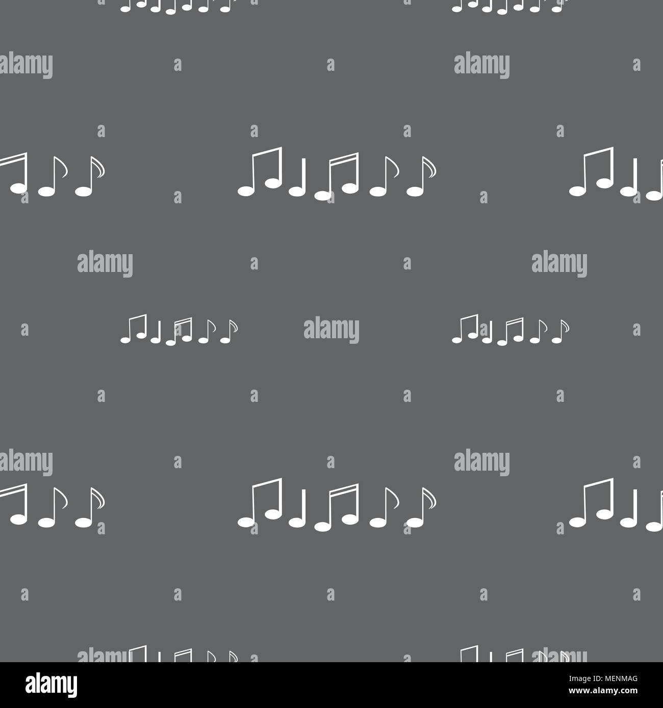 Music note sign icon. Musical symbol. Seamless pattern on a gray ...