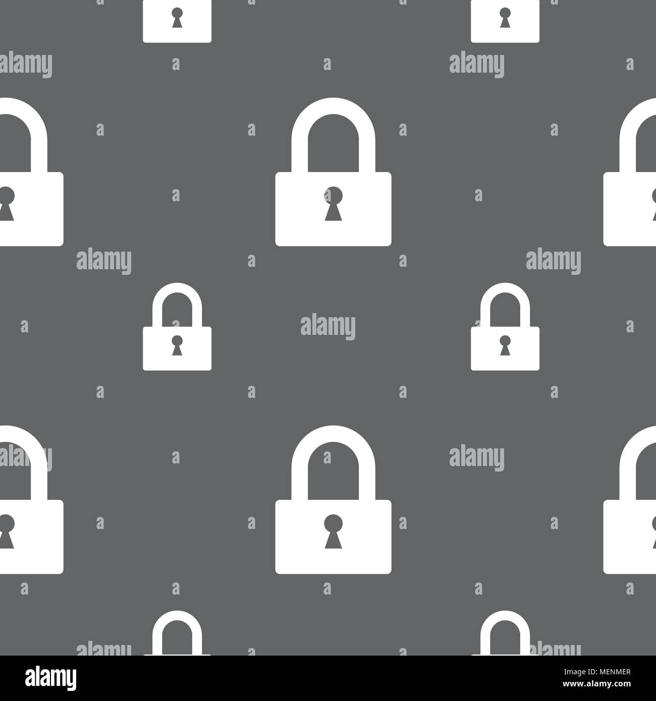 Lock sign icon. Locker symbol. Seamless pattern on a gray background ...