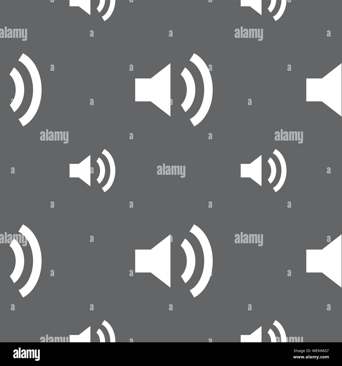 Speaker volume sign icon. Sound symbol. Seamless pattern on a gray ...