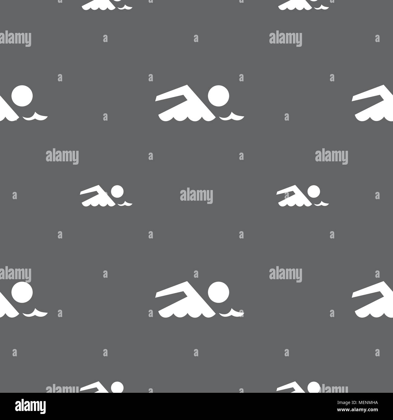 Swimming sign icon. Pool swim symbol. Sea wave. Seamless pattern on a ...