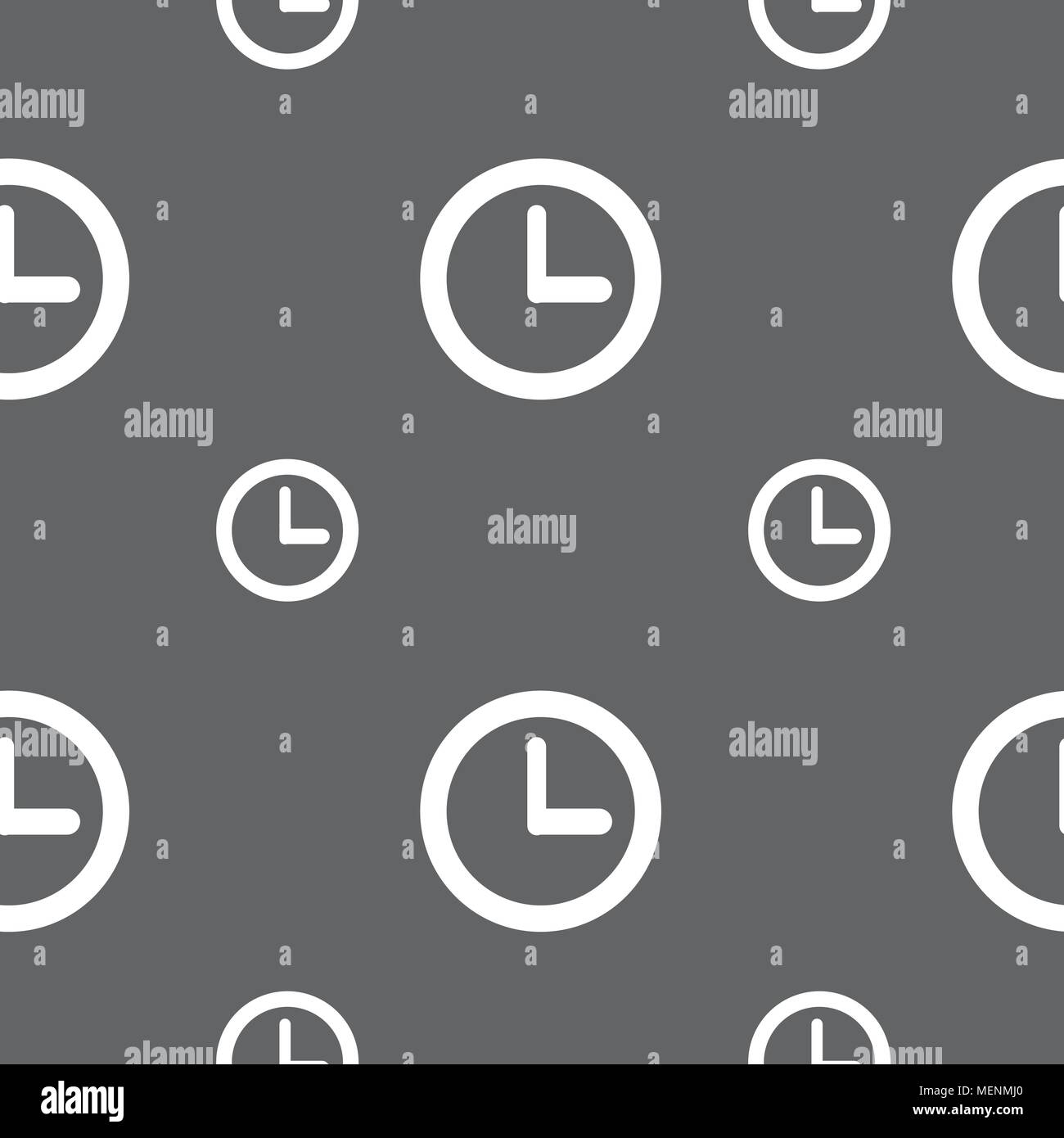 Clock sign icon. Mechanical clock symbol. Seamless pattern on a gray ...