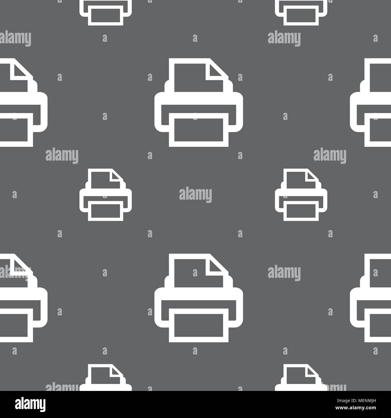 Print sign icon. Printing symbol. Seamless pattern on a gray background ...
