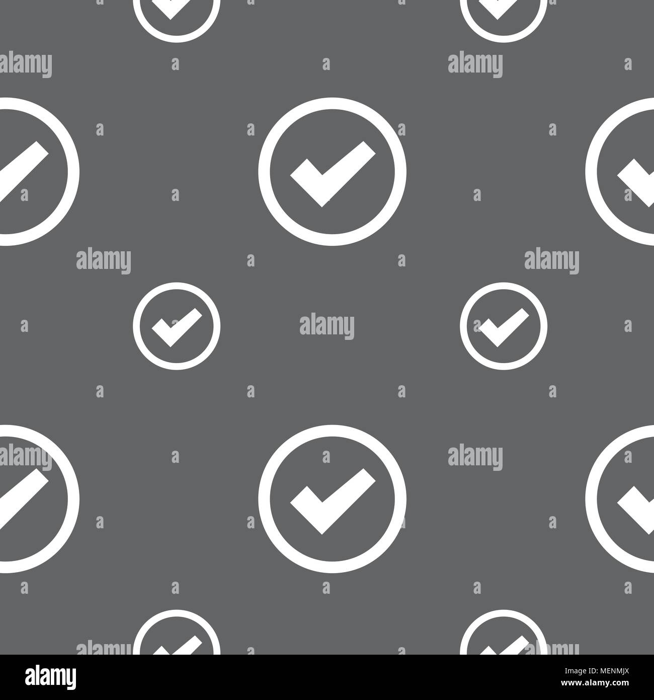 Check mark sign icon . Confirm approved symbol. Seamless pattern on a ...