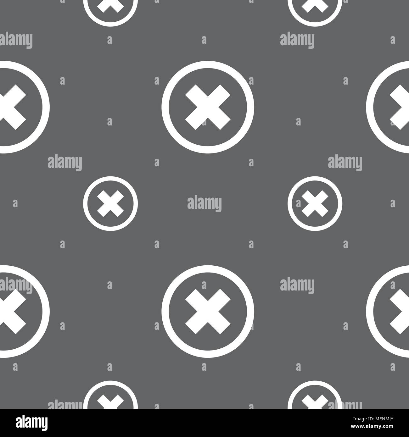 Cancel icon. no sign. Seamless pattern on a gray background. Vector ...