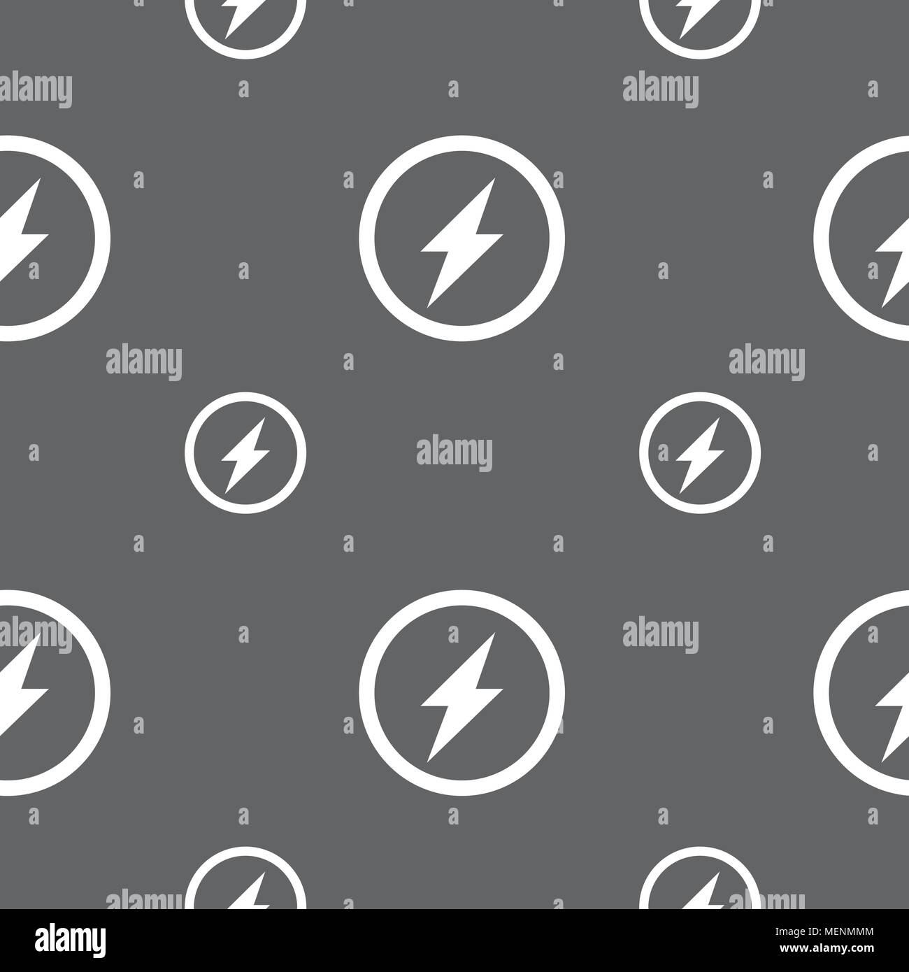 Photo flash sign icon. Lightning symbol. Seamless pattern on a gray ...