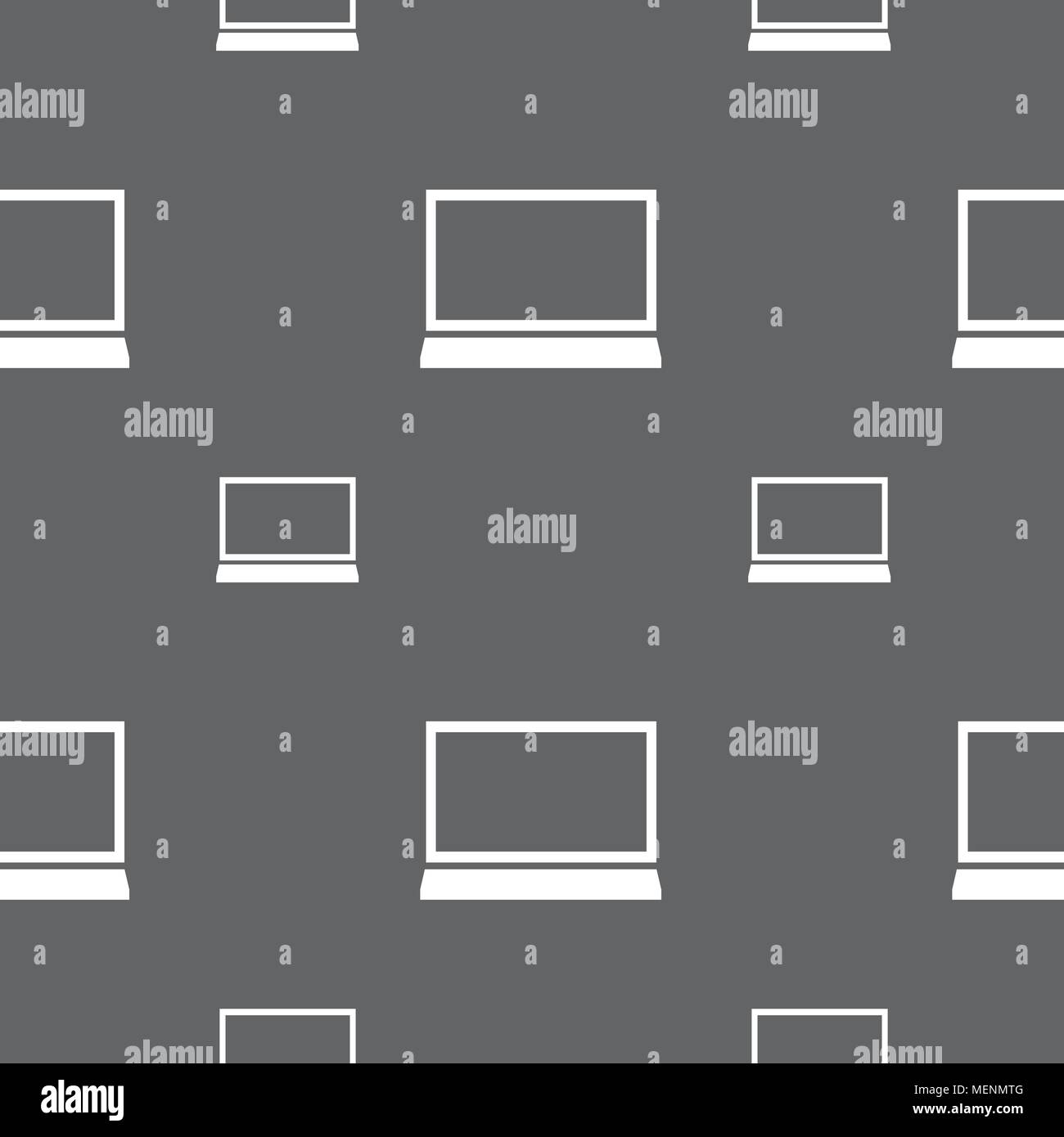 Laptop sign icon. Notebook pc symbol. Seamless pattern on a gray ...