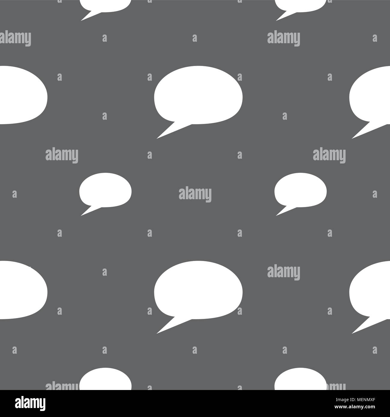 Speech bubble icons. Think cloud symbols. Seamless pattern on a gray ...