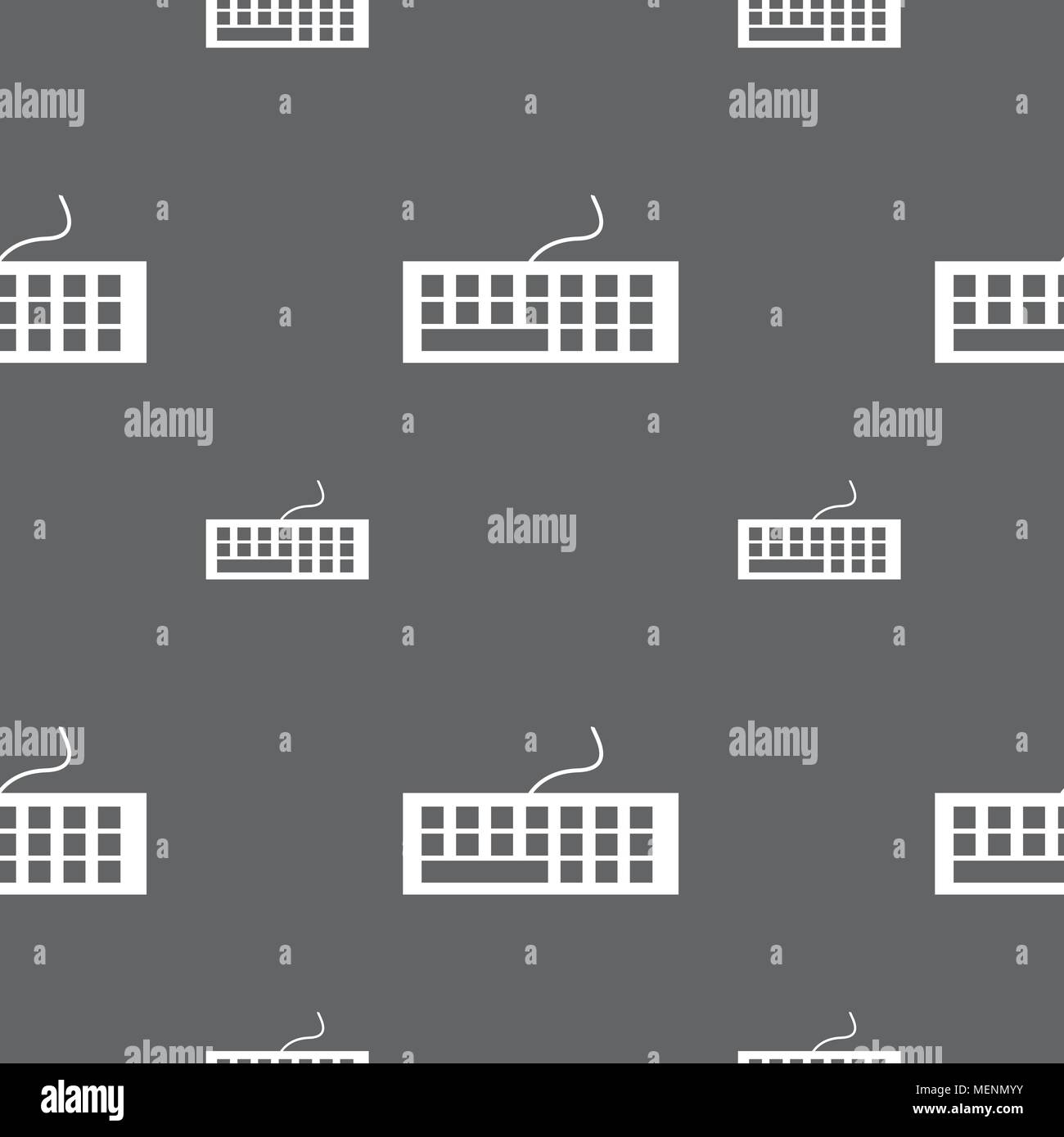 Computer keyboard Icon. Seamless pattern on a gray background. Vector ...
