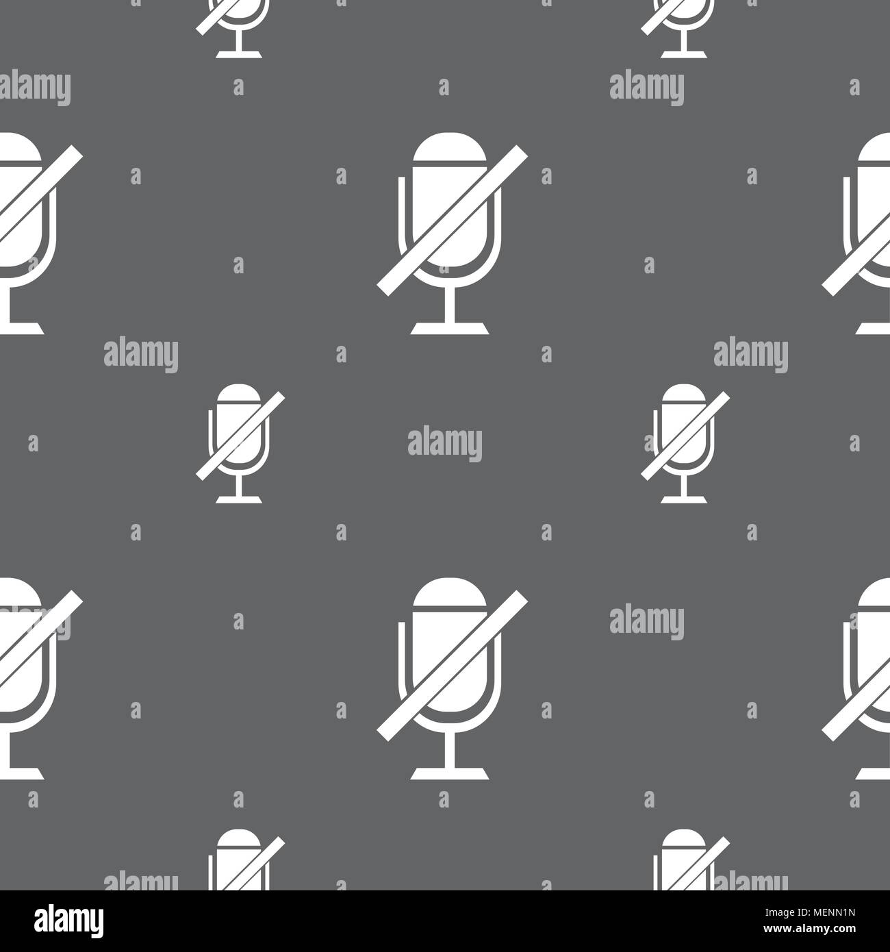 No Microphone sign icon. Speaker symbol. Seamless pattern on a gray ...