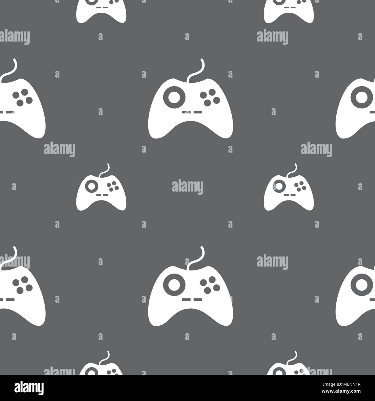 Joystick sign icon. Video game symbol. Seamless pattern on a gray ...