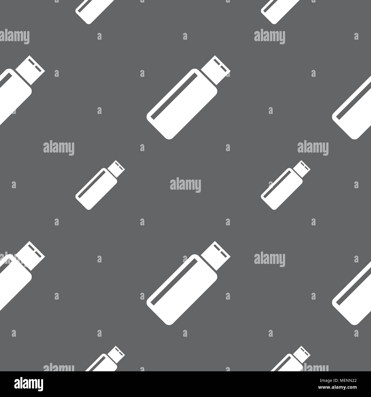 Usb sign icon. Usb flash drive stick symbol. Seamless pattern on a gray ...