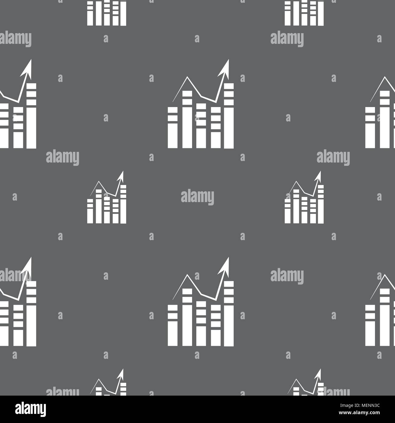 Graph icon sign. Seamless pattern on a gray background. Vector ...