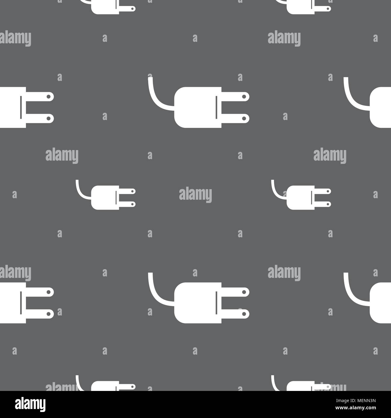 Electric plug sign icon. Power energy symbol. Seamless pattern on a ...
