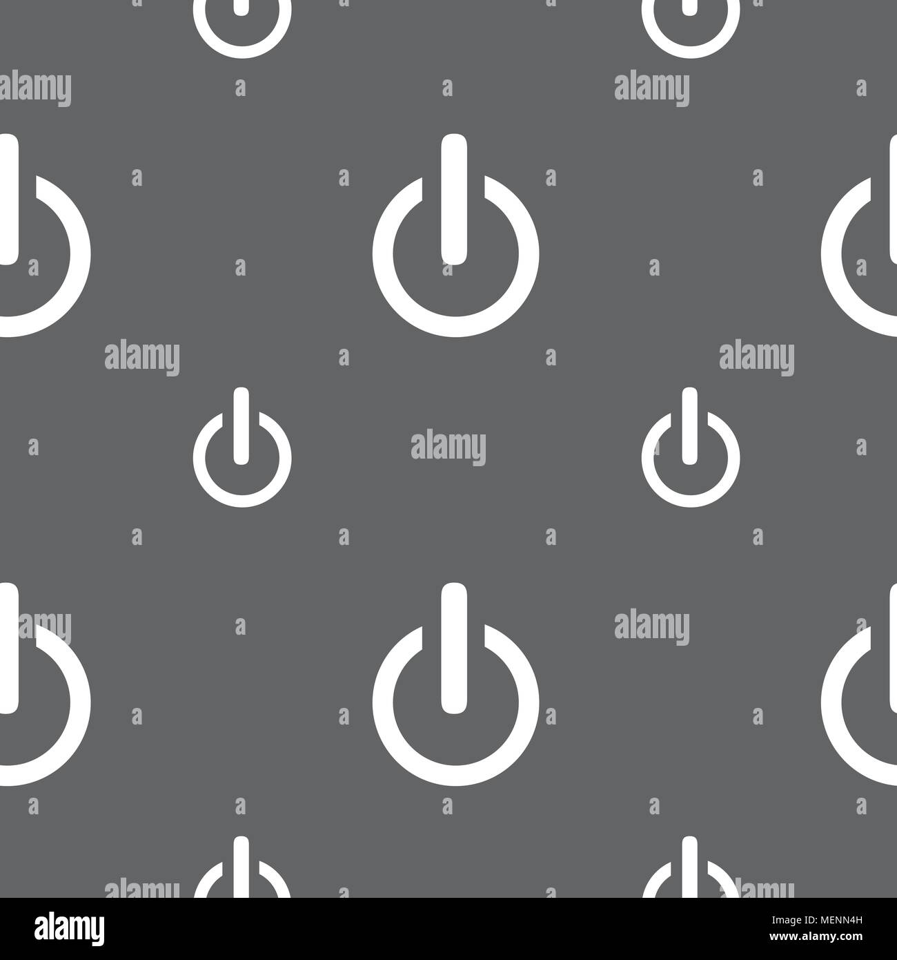 Power sign icon. Switch on symbol. Seamless pattern on a gray ...