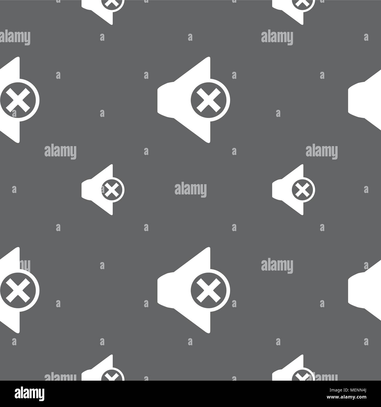 Mute speaker sign icon. Sound symbol.. Seamless pattern on a gray ...
