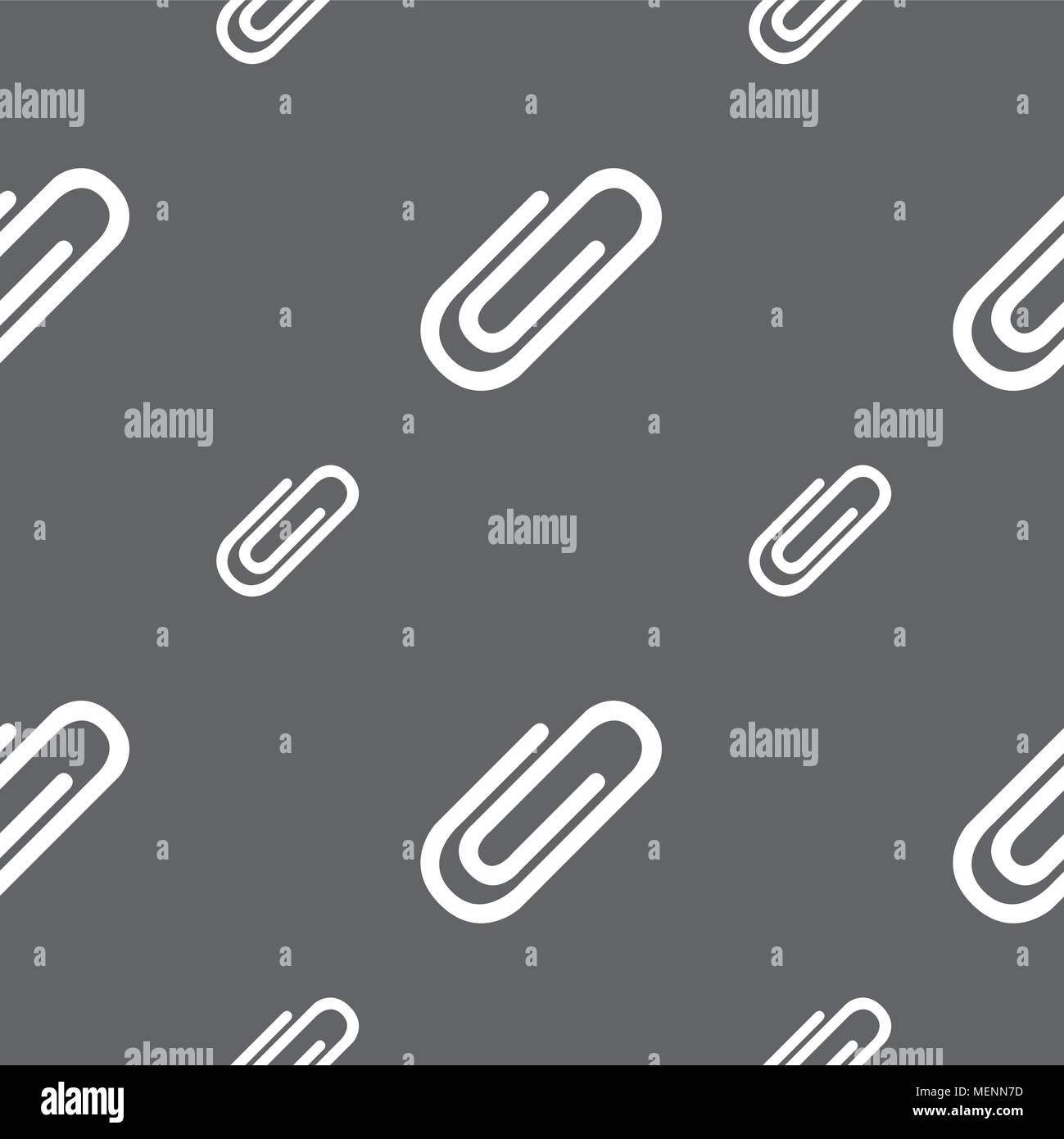 Paper clip sign icon. Clip symbol. Seamless pattern on a gray ...