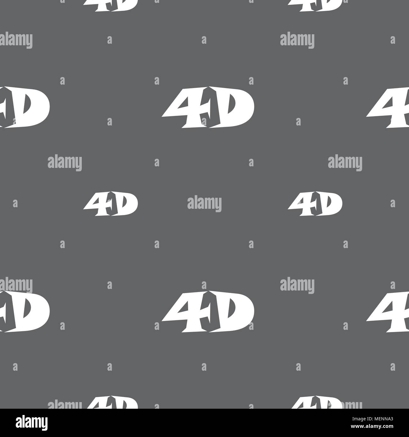 4D sign icon. 4D New technology symbol. Seamless pattern on a gray ...