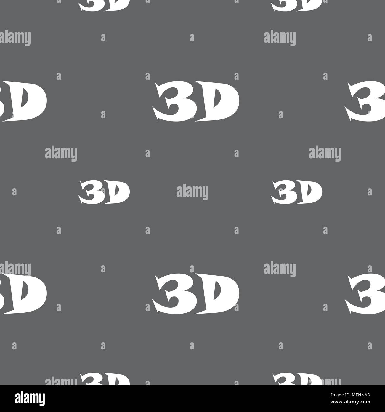 3D sign icon. 3D New technology symbol. Seamless pattern on a gray ...