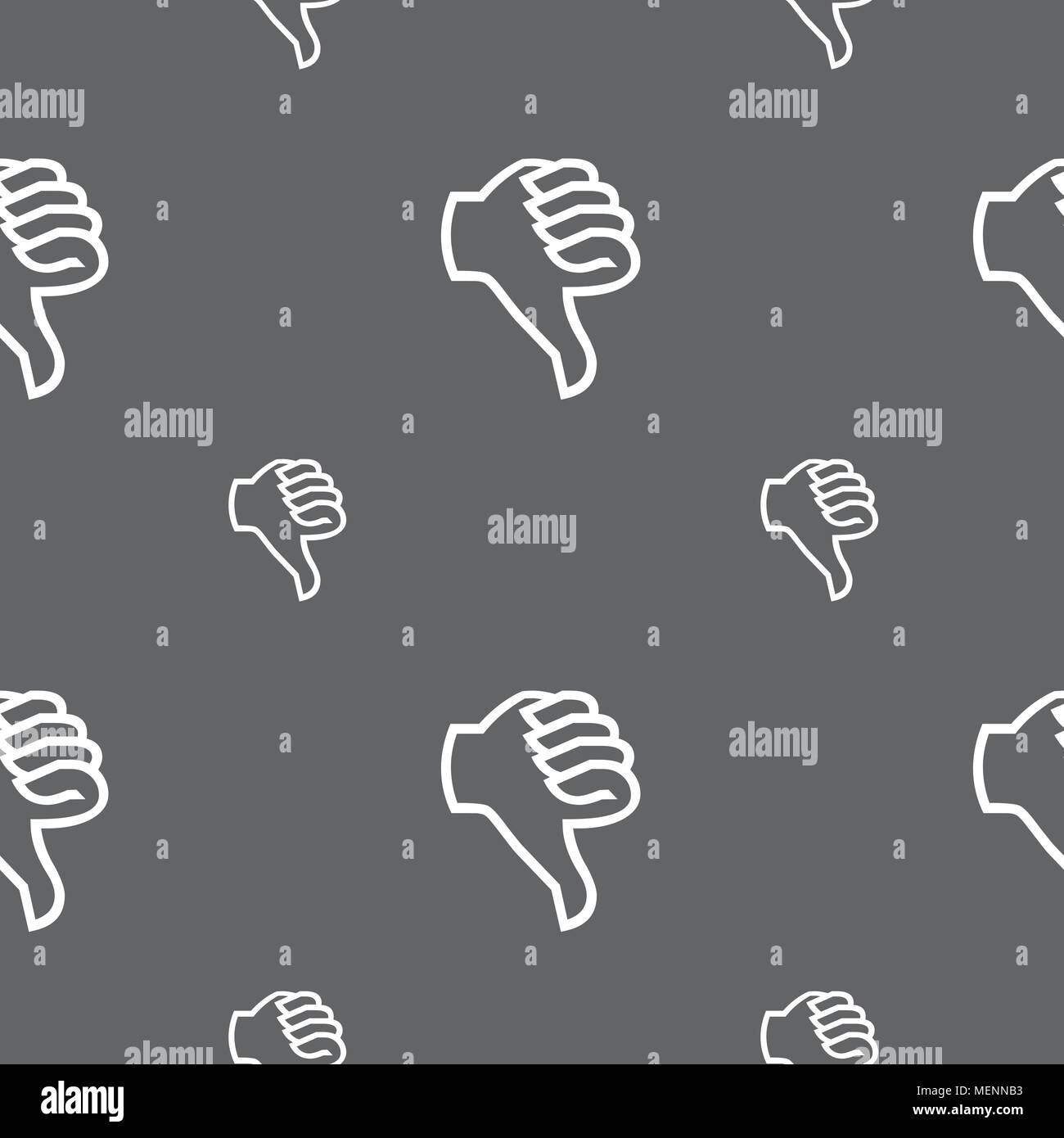 Dislike sign icon. Thumb down sign. Hand finger down symbol. Seamless ...
