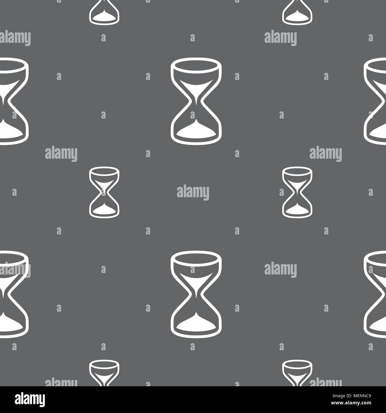 Hourglass sign icon. Sand timer symbol. Seamless pattern on a gray background. Vector ...