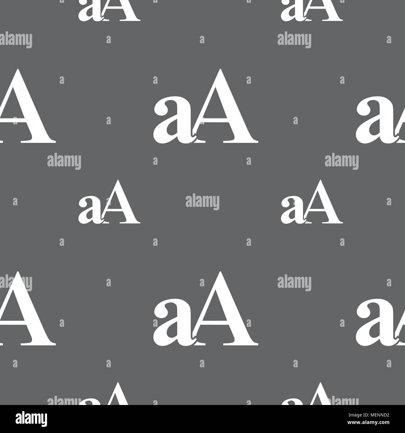 Enlarge font, aA icon sign. Seamless pattern on a gray background ...