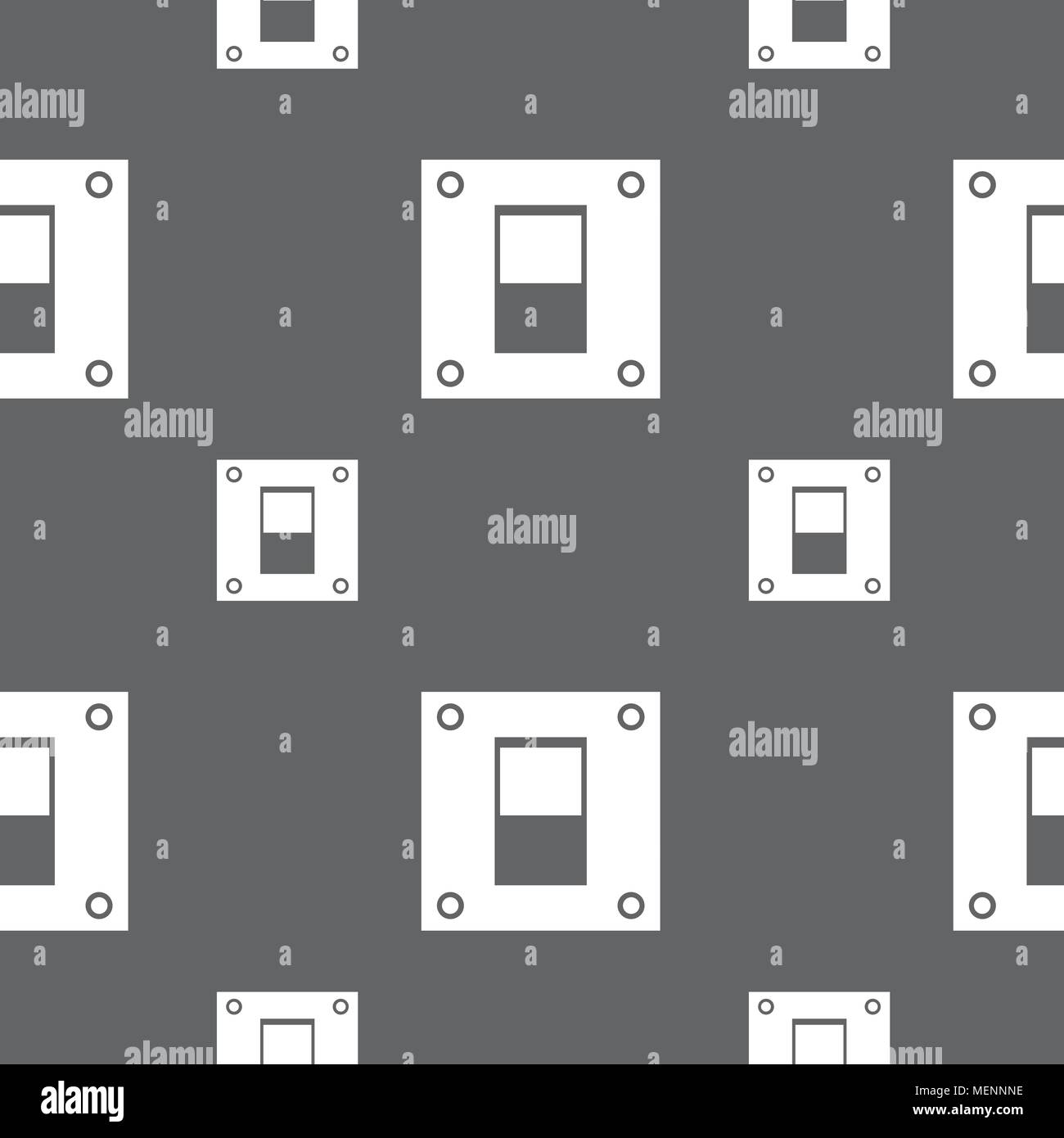 Power switch icon sign. Seamless pattern on a gray background. Vector ...
