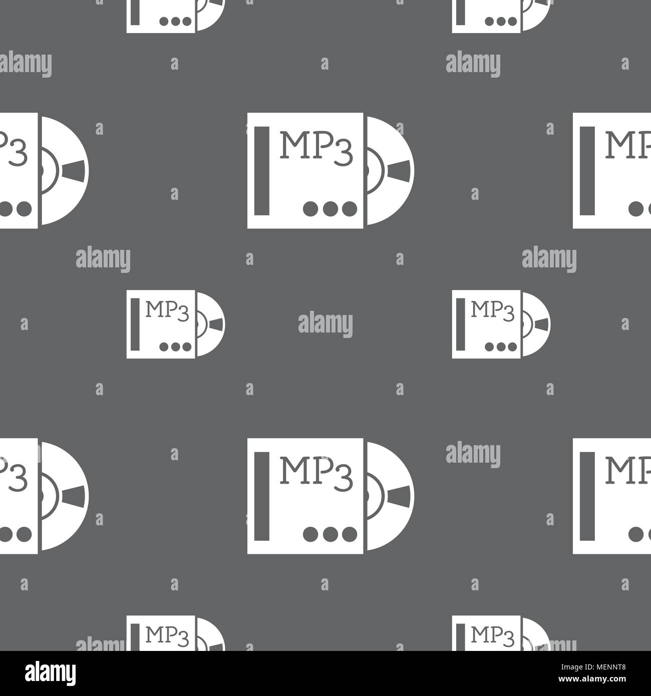 mp3 player icon sign. Seamless pattern on a gray background. Vector ...