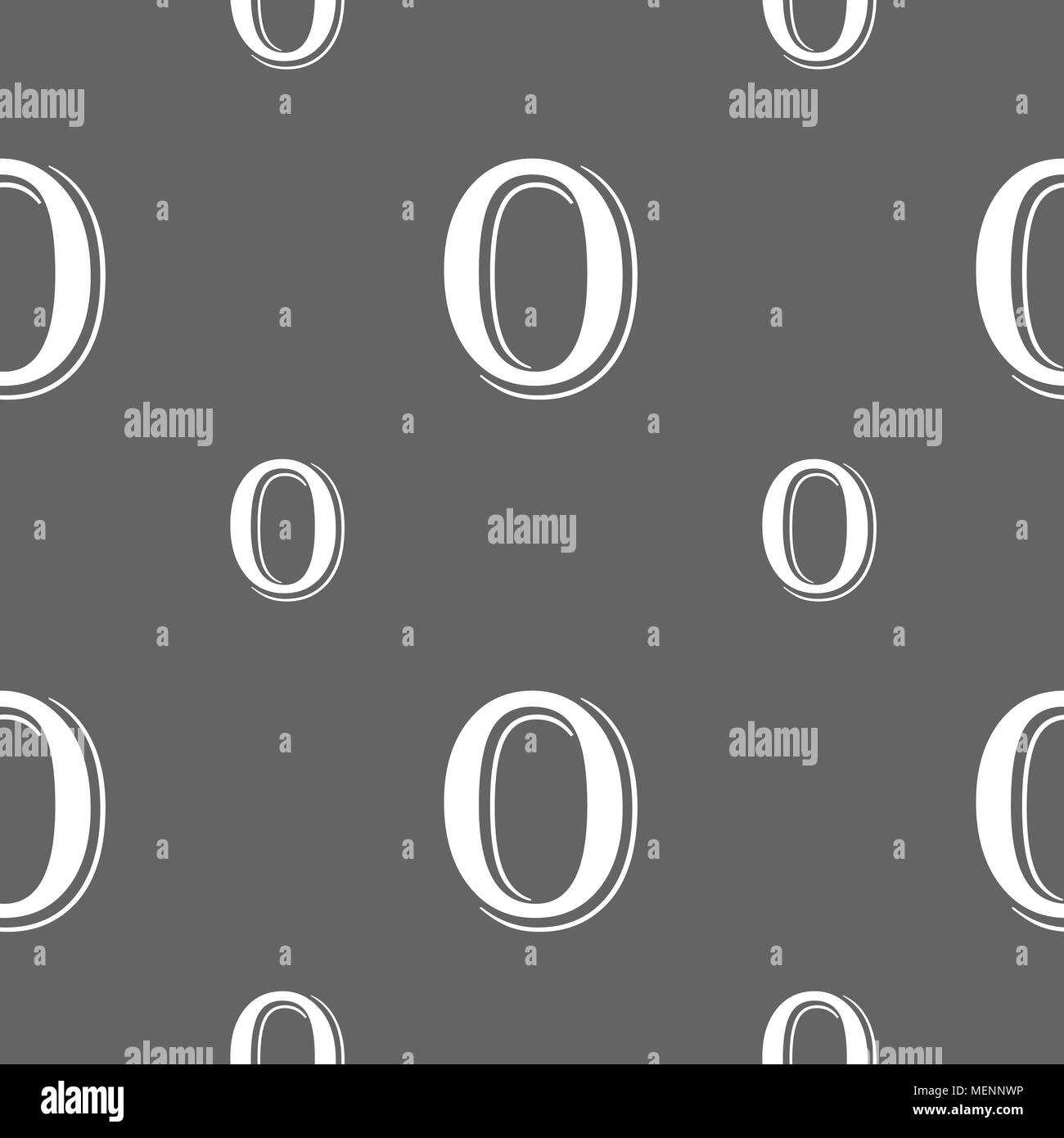 number zero icon sign. Seamless pattern on a gray background. Vector ...