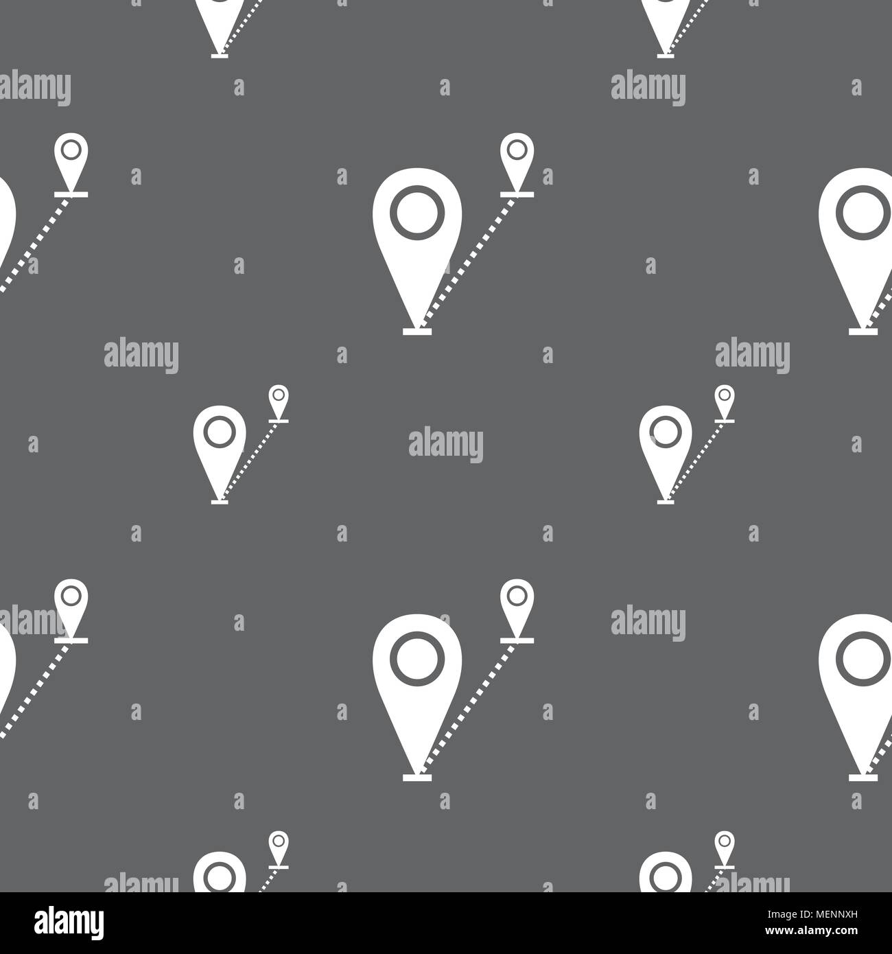 Map pointer icon sign. Seamless pattern on a gray background. Vector illustration Stock Vector ...