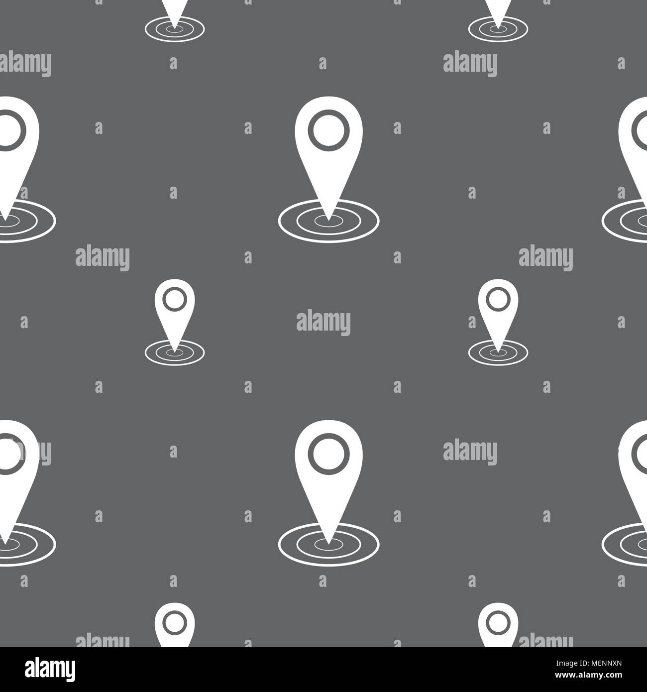 Map pointer icon sign. Seamless pattern on a gray background. Vector illustration Stock Vector ...
