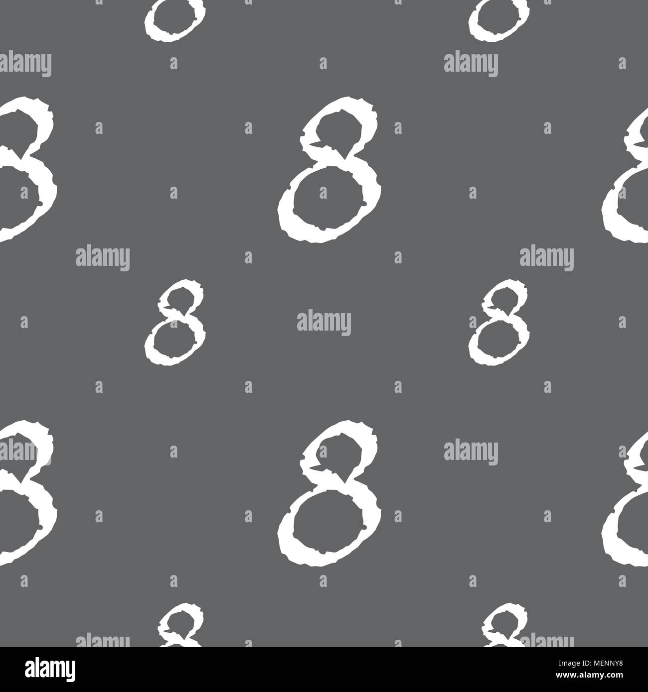 number Eight icon sign. Seamless pattern on a gray background. Vector ...