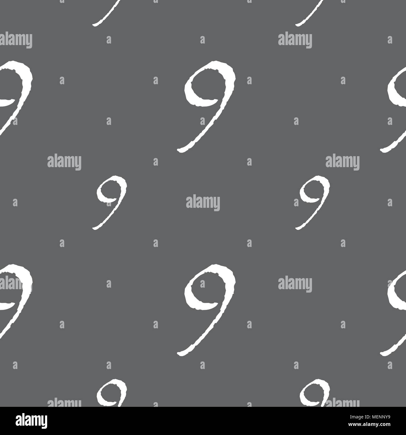 number Nine icon sign. Seamless pattern on a gray background. Vector ...