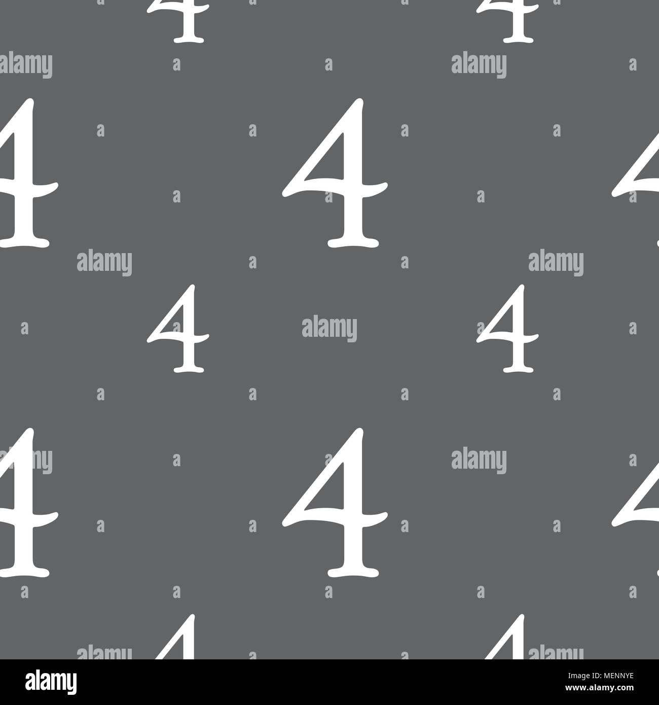 number four icon sign. Seamless pattern on a gray background. Vector ...