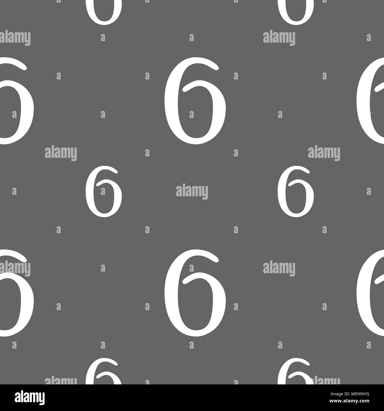 number six icon sign. Seamless pattern on a gray background. Vector ...