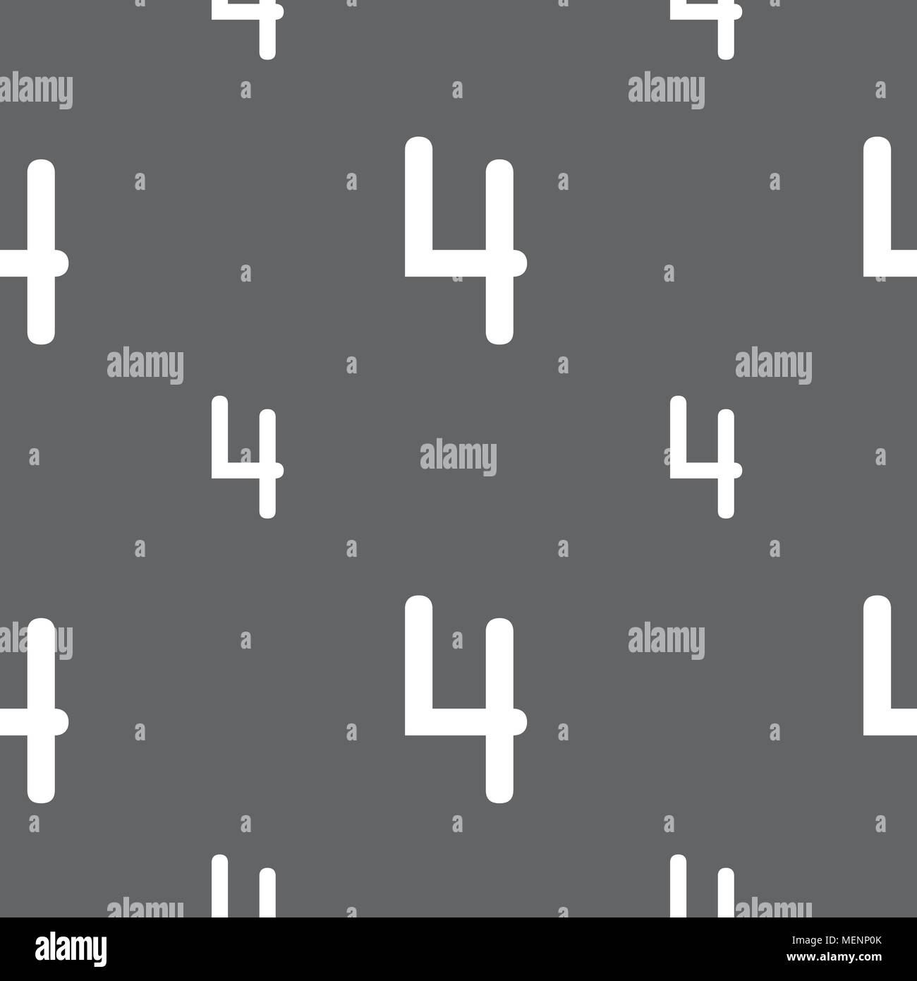 number four icon sign. Seamless pattern on a gray background. Vector ...