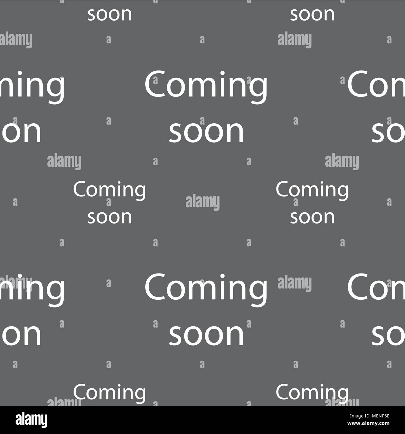 Coming soon sign icon. Promotion announcement symbol. Seamless pattern ...