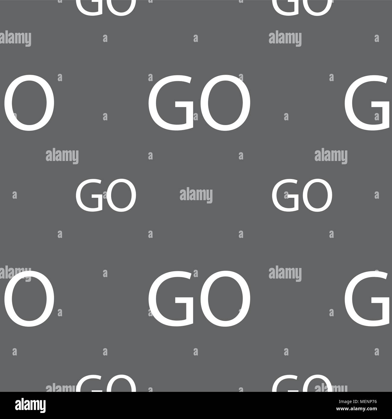 GO sign icon. Seamless pattern on a gray background. Vector ...