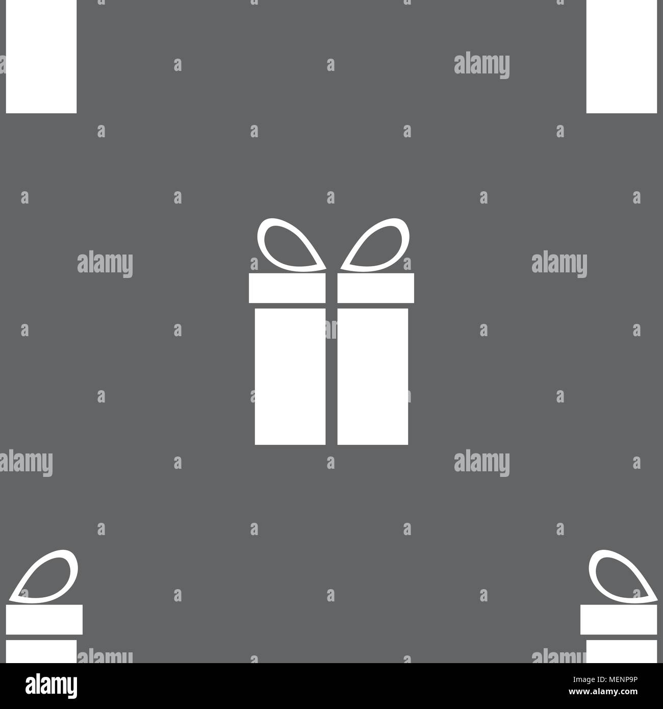 Gift box sign icon. Present symbol. Seamless pattern on a gray ...