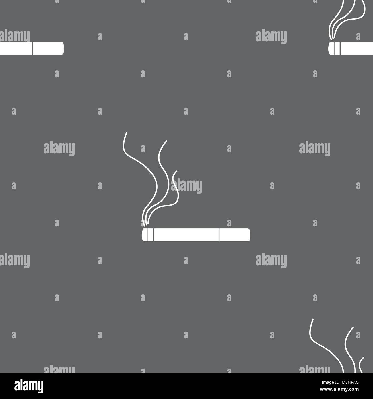 Smoking sign icon. Cigarette symbol. Seamless pattern on a gray ...
