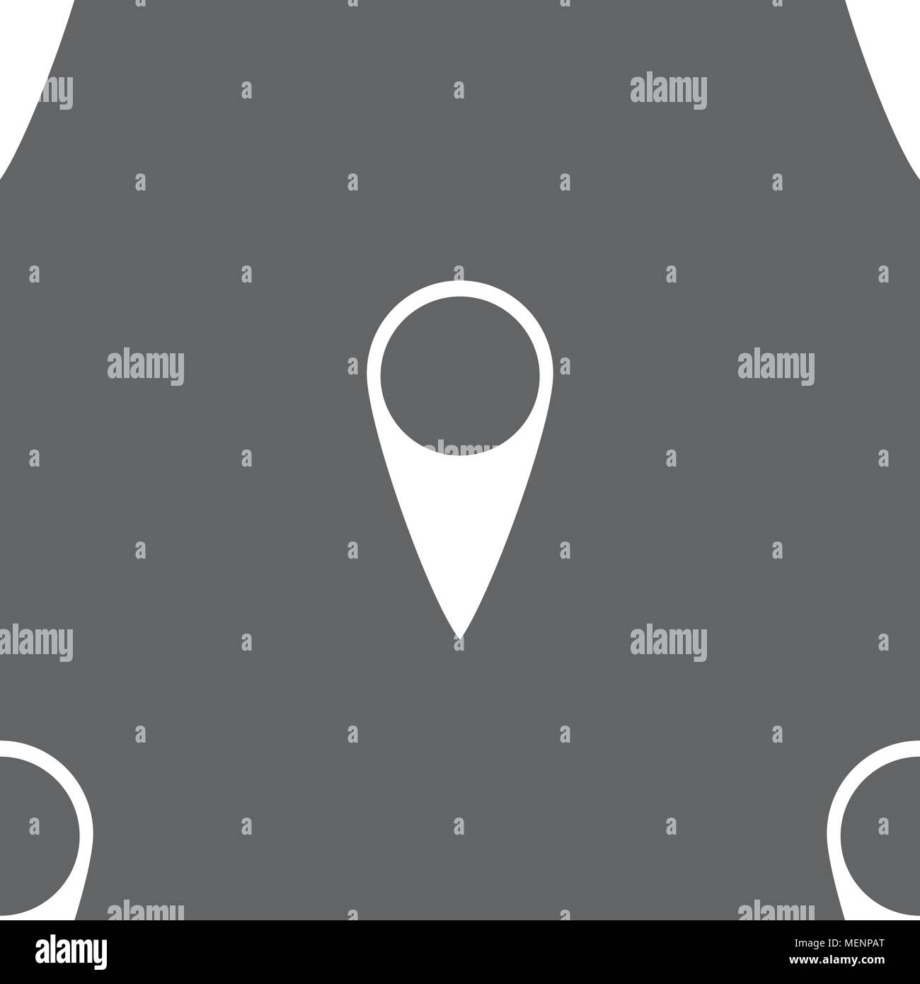 Map pointer icon. GPS location symbol. Seamless pattern on a gray ...
