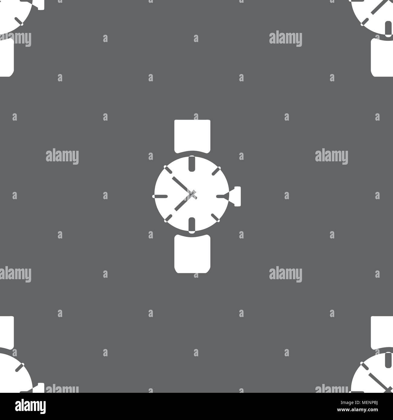 watches icon symbol . Seamless pattern on a gray background. Vector ...
