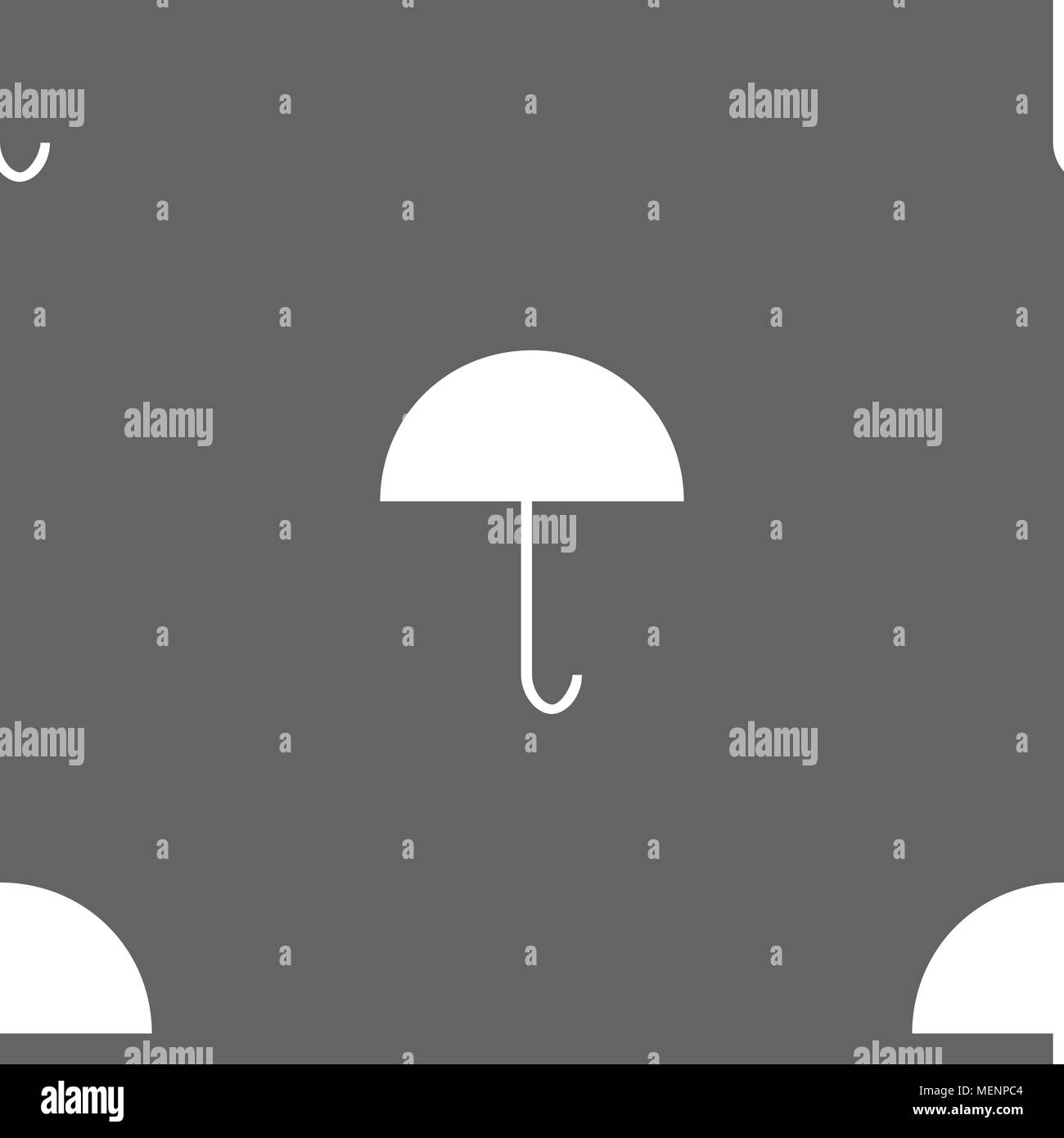 Umbrella sign icon. Rain protection symbol. Seamless pattern on a gray ...