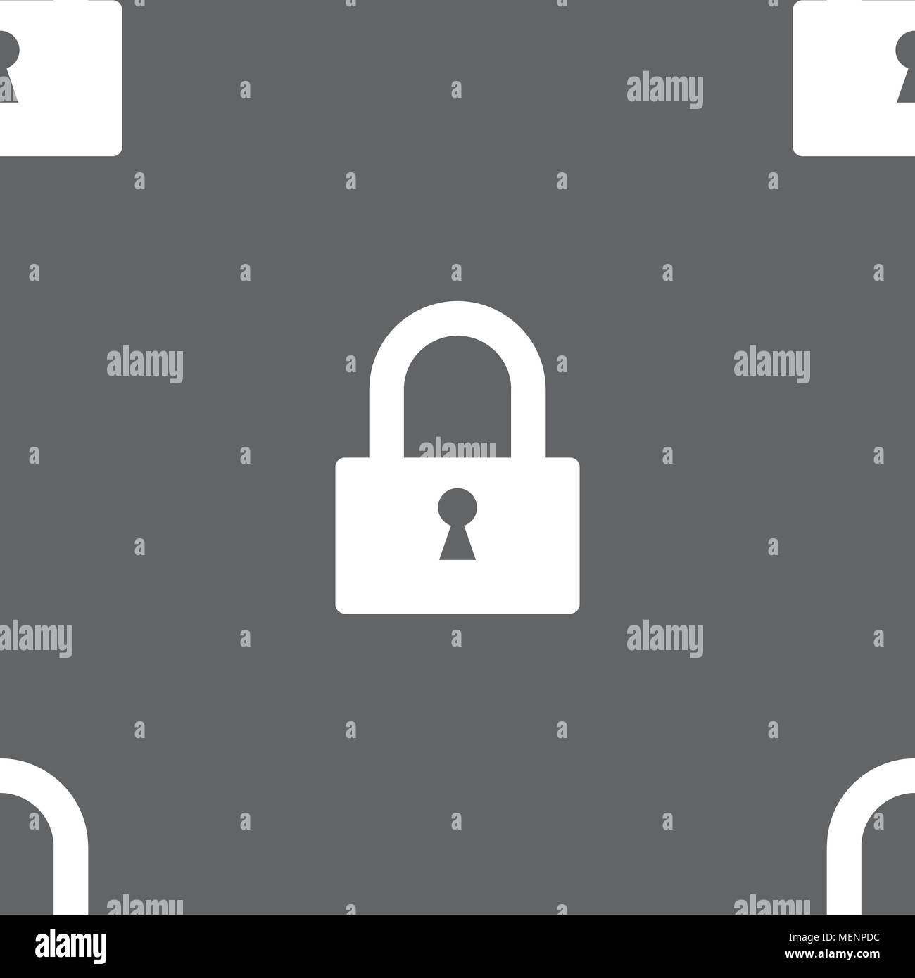 Lock sign icon. Locker symbol. Seamless pattern on a gray background ...