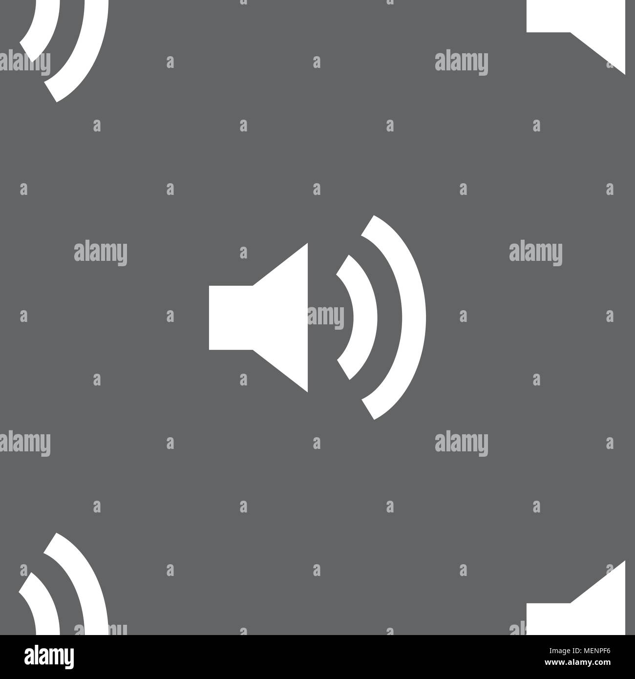 Speaker volume sign icon. Sound symbol. Seamless pattern on a gray ...
