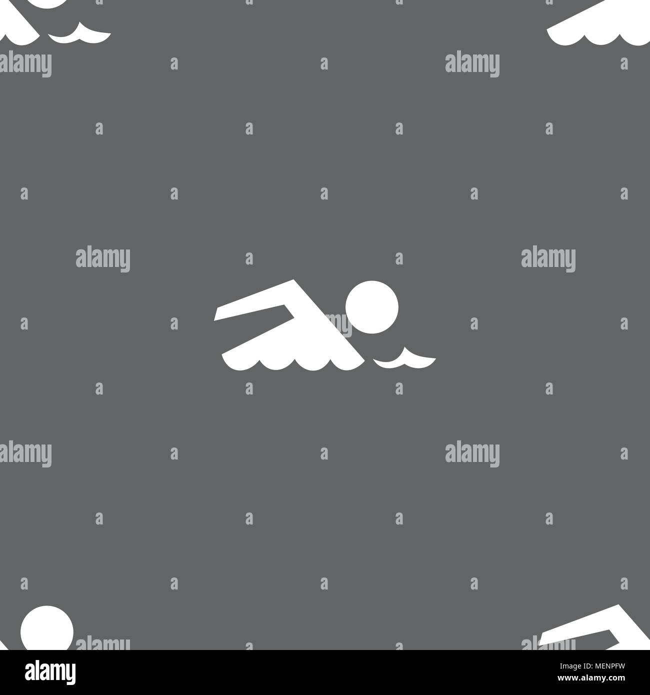 Swimming sign icon. Pool swim symbol. Sea wave. Seamless pattern on a ...